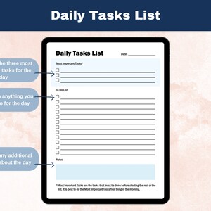 Digital Tasks List for Goodnotes Undated Letter, A5, and A4 Size Daily ...