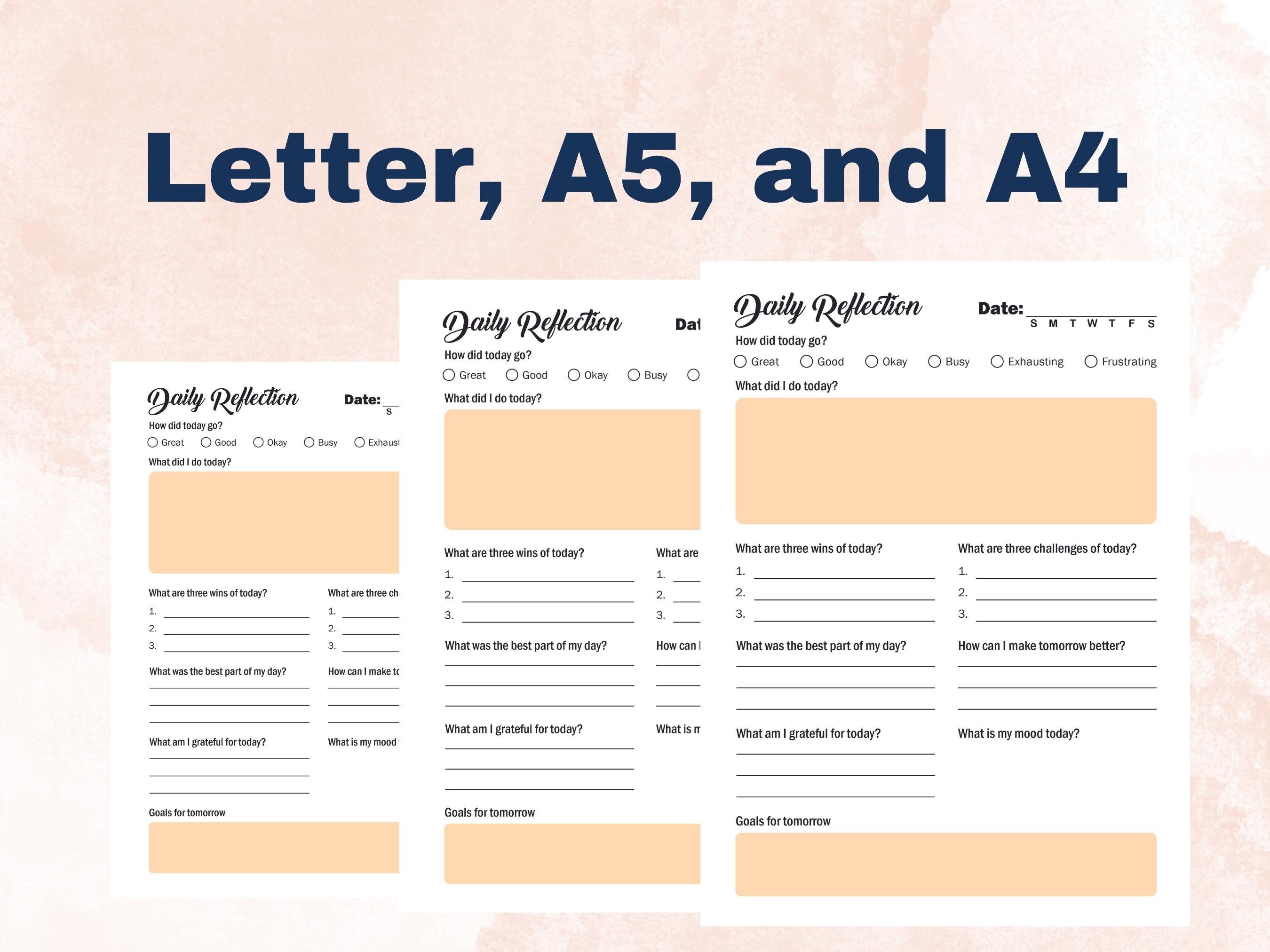 Digital Self-reflection Journal for Goodnotes and Notability Printable ...