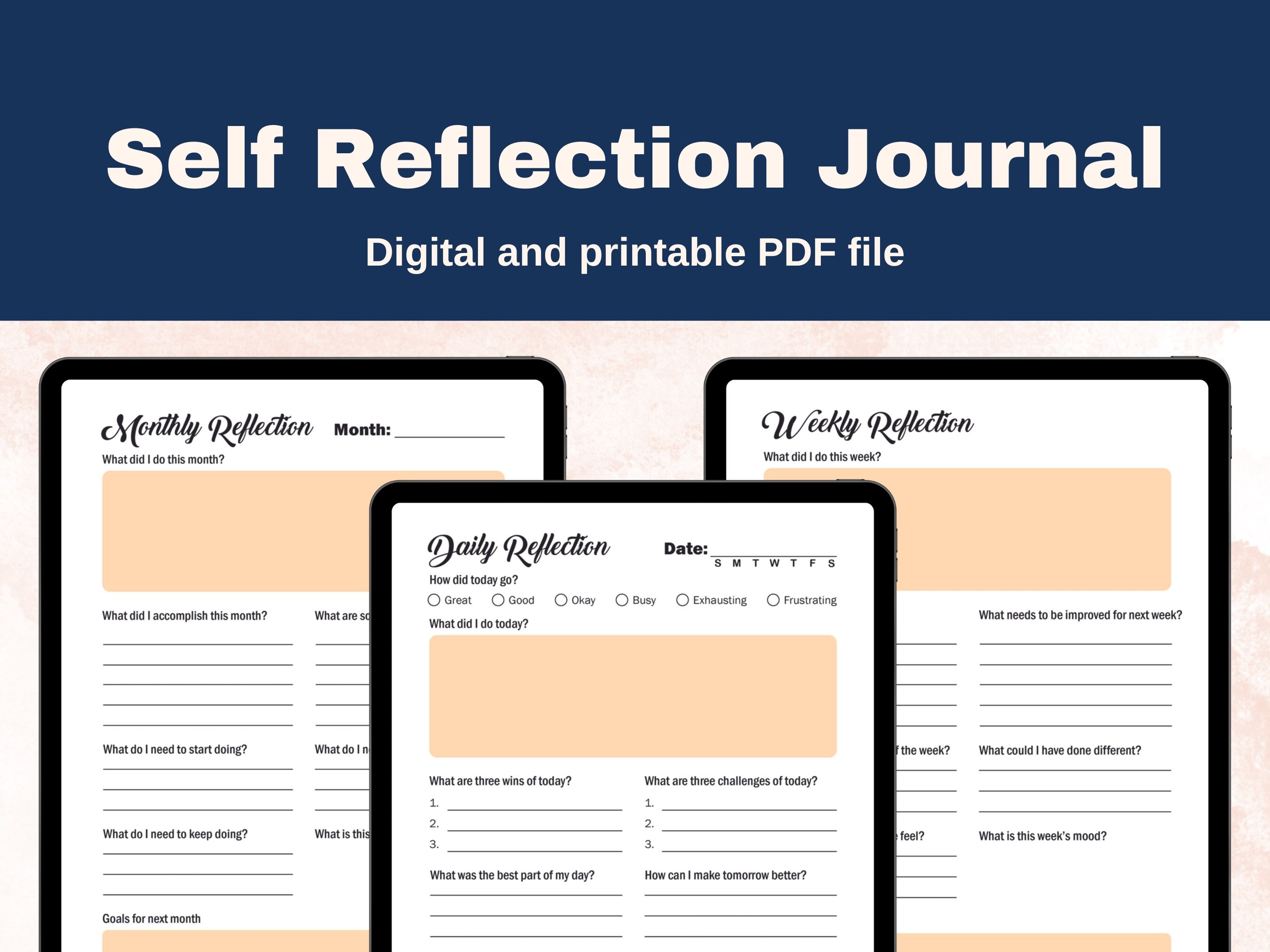 Digital Self-reflection Journal for Goodnotes and Notability Printable ...