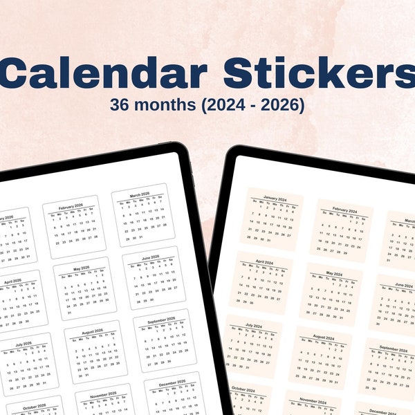 Calendar Stickers - Etsy