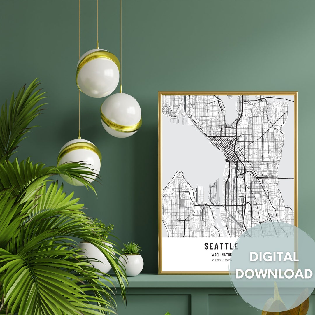 Art Print | US City Maps | Seattle | *digital Download* - Etsy