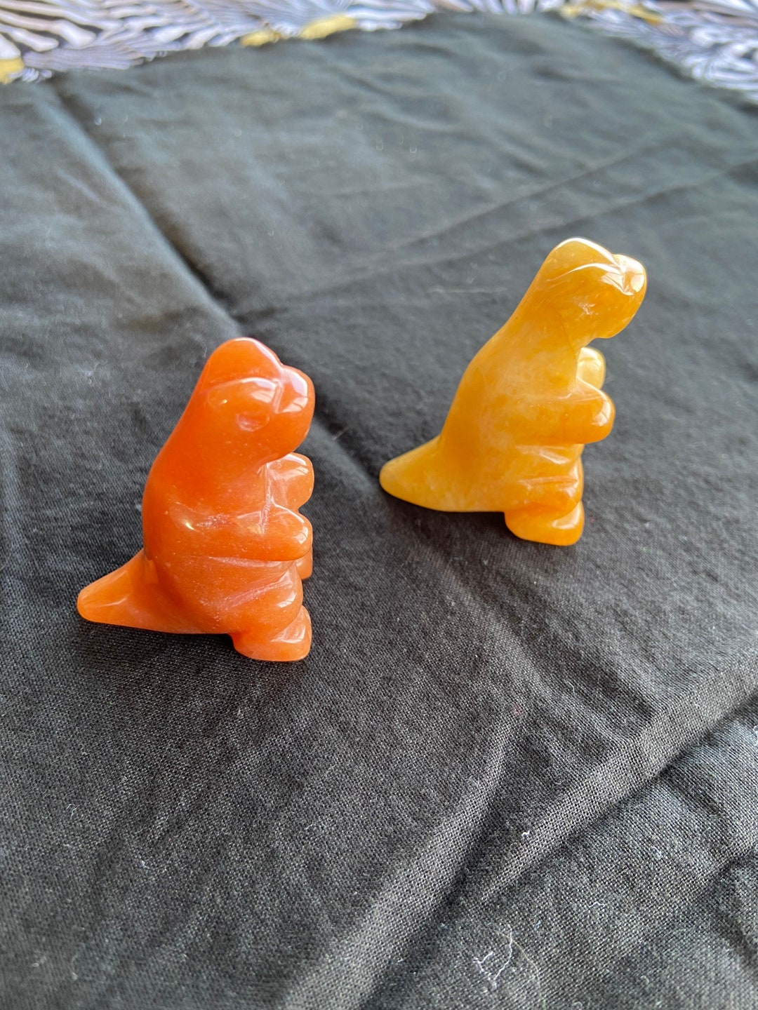 Honey Calcite T-rex Carving: Crystal Dinosaur Decor - Etsy