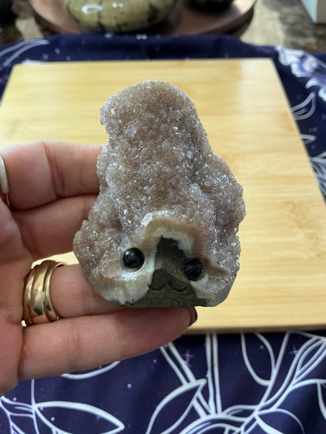 Amethyst Cluster Pet Rock Buddy/ Brazilian Geode Agate Amethyst Cluster ...