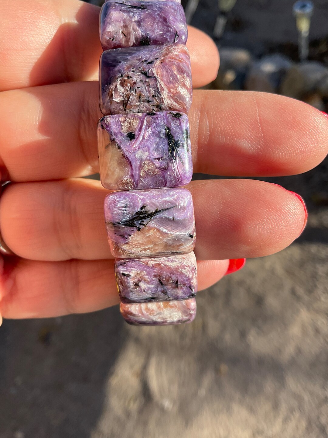 Charoite Crystal Bangle Bracelet/crystal Jewelry Gift/ High Quality Charoite - Etsy