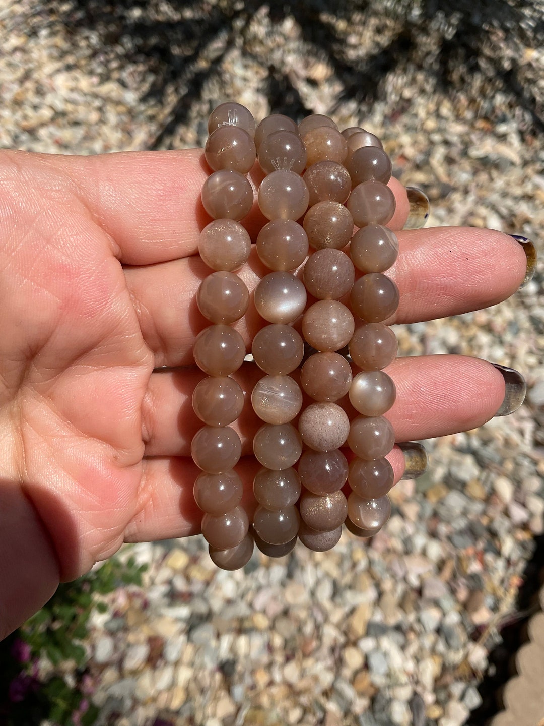Peach Moonstone Crystal Bracelet/peach Moonstone Crystal Jewelry Gift ...