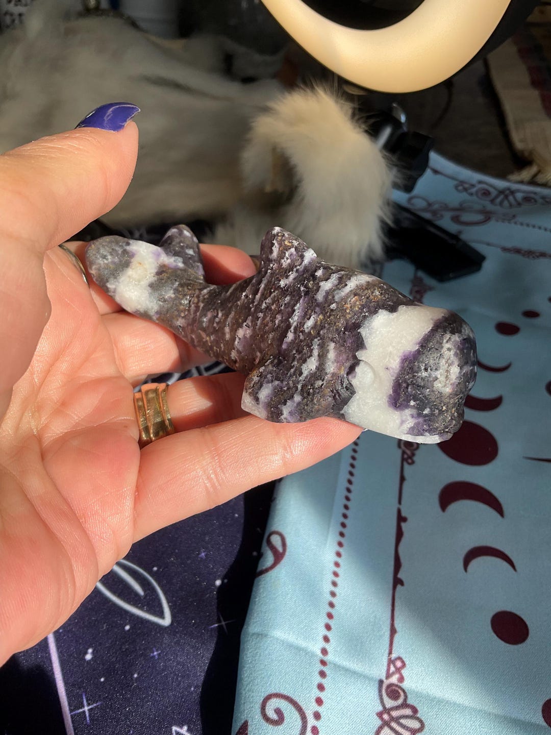 Zebra Banded Amethyst Bottlenose Whale Carving - Etsy