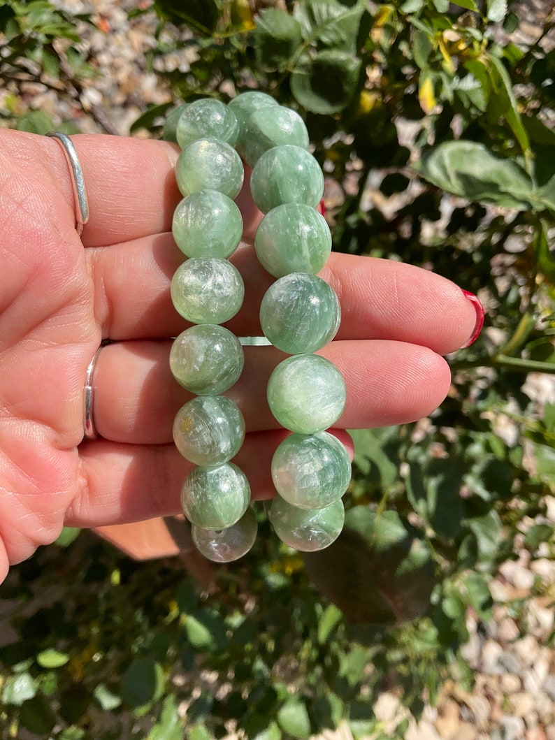 Rare Mint Green Emerald Mica Crystal Beaded Bracelet/emerald Crystal ...