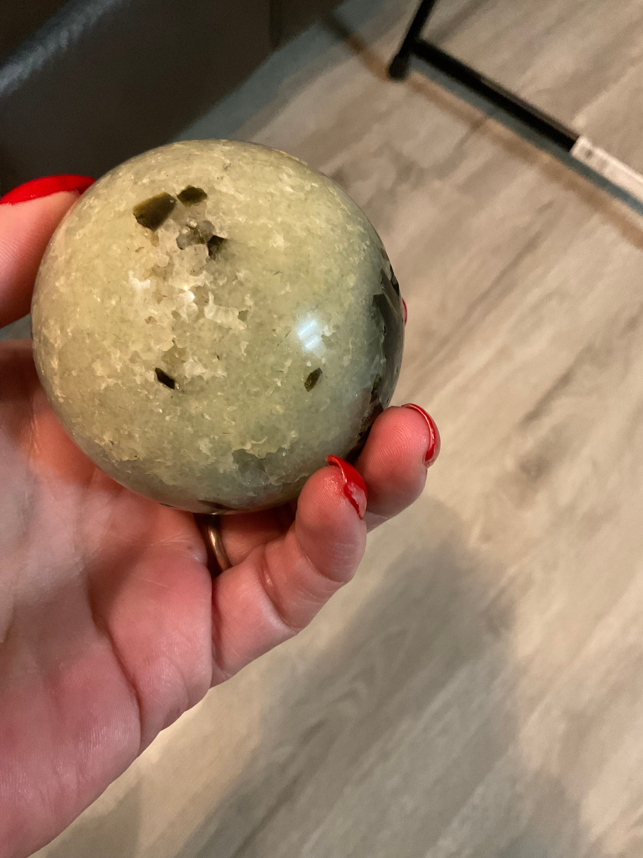 Prehnite Crystal Sphere/crystal Home Decor/crystal Gift - Etsy