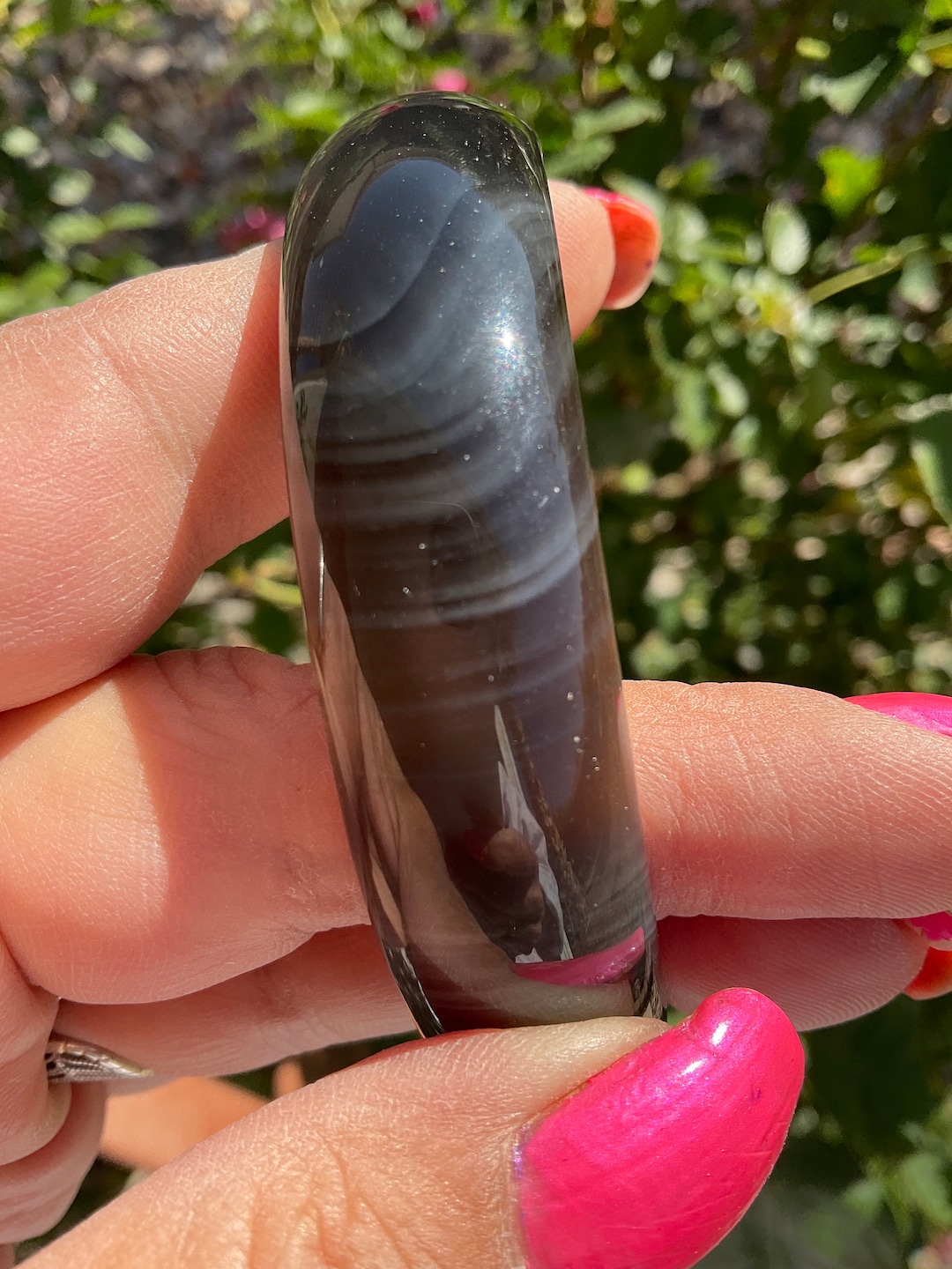 Banded Obsidian Hard Bangle Crystal Bracelet/banded Obsidian Crystal ...