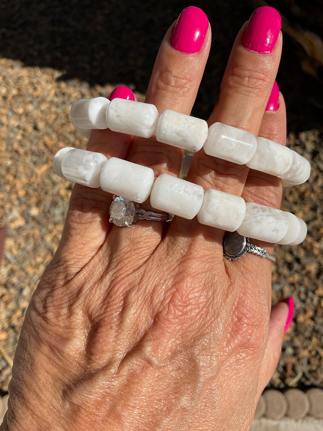 Phantom Quartz Tube Shaped Crystal Bracelet/snowflake Phantom Quartz ...