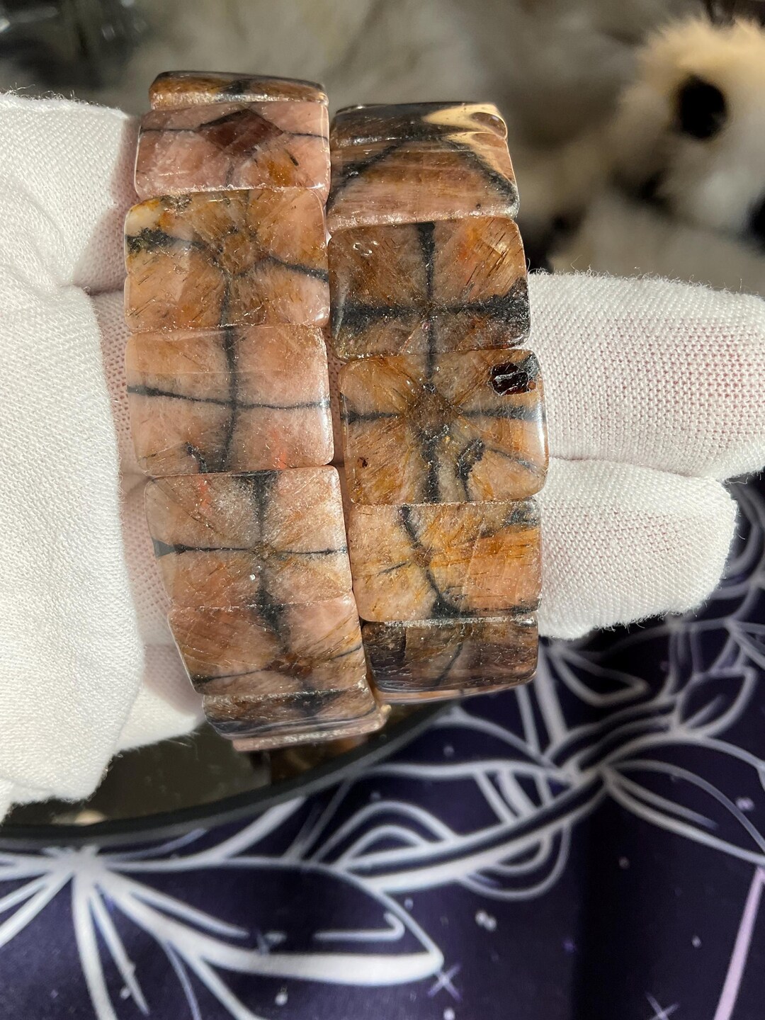 Andalusite/chiastolite/apyre Gemstone Bangle Bracelet/andalusite ...