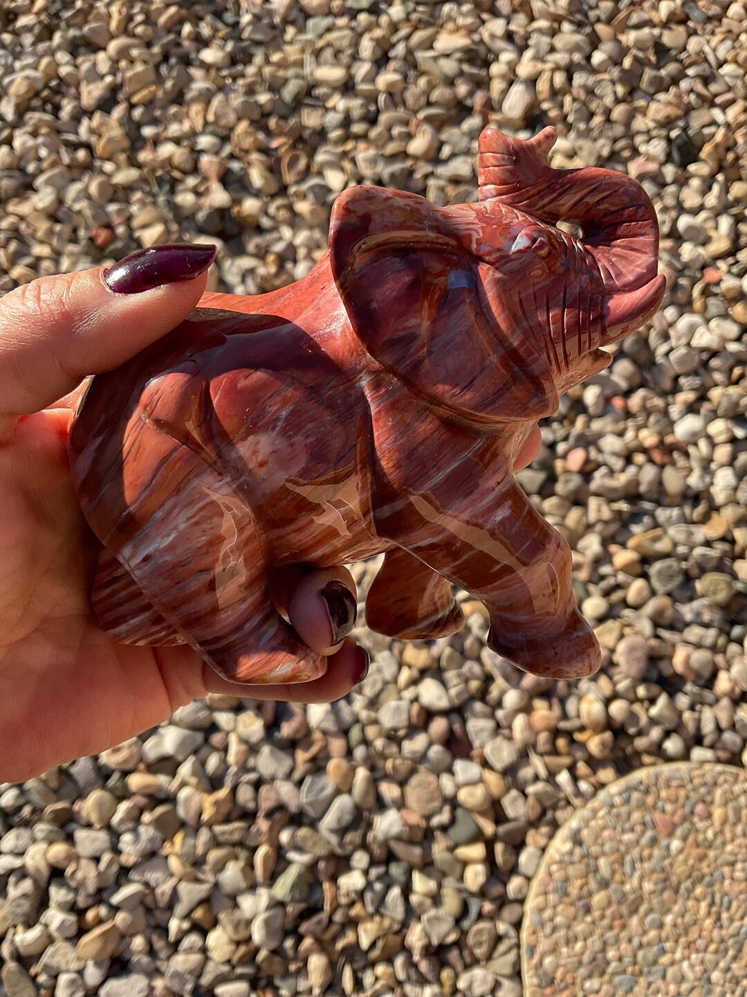 Red Brecciated Jasper Crystal Elephant/elephant Collection/home Decor ...