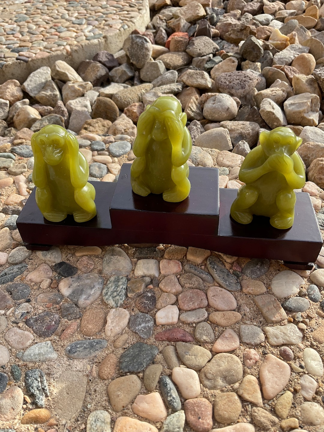 Blue Calcite or Green Jade See No Evil, Hear No Evil, Speak No Evil ...