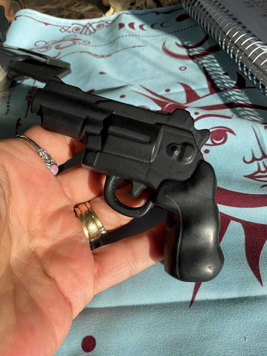 Black Obsidian Crystal Gun Carving/black Obsidian Pistol Crystal ...