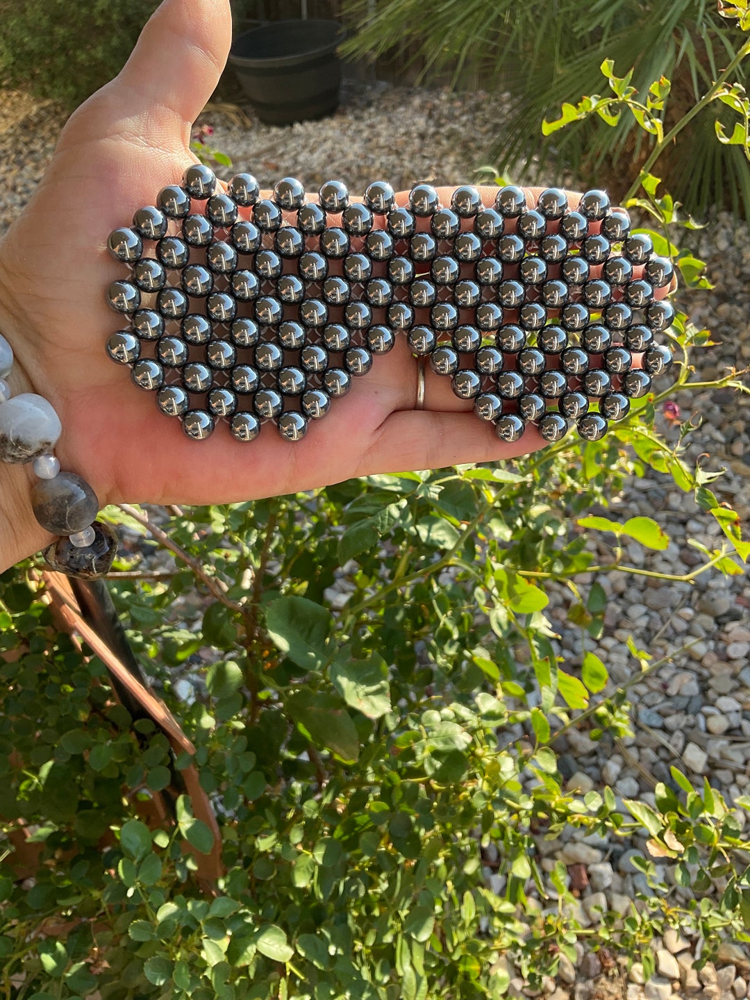 Terahertz Beaded Eye Mask Covering/terahertz Eye Cover Meditation Mask ...