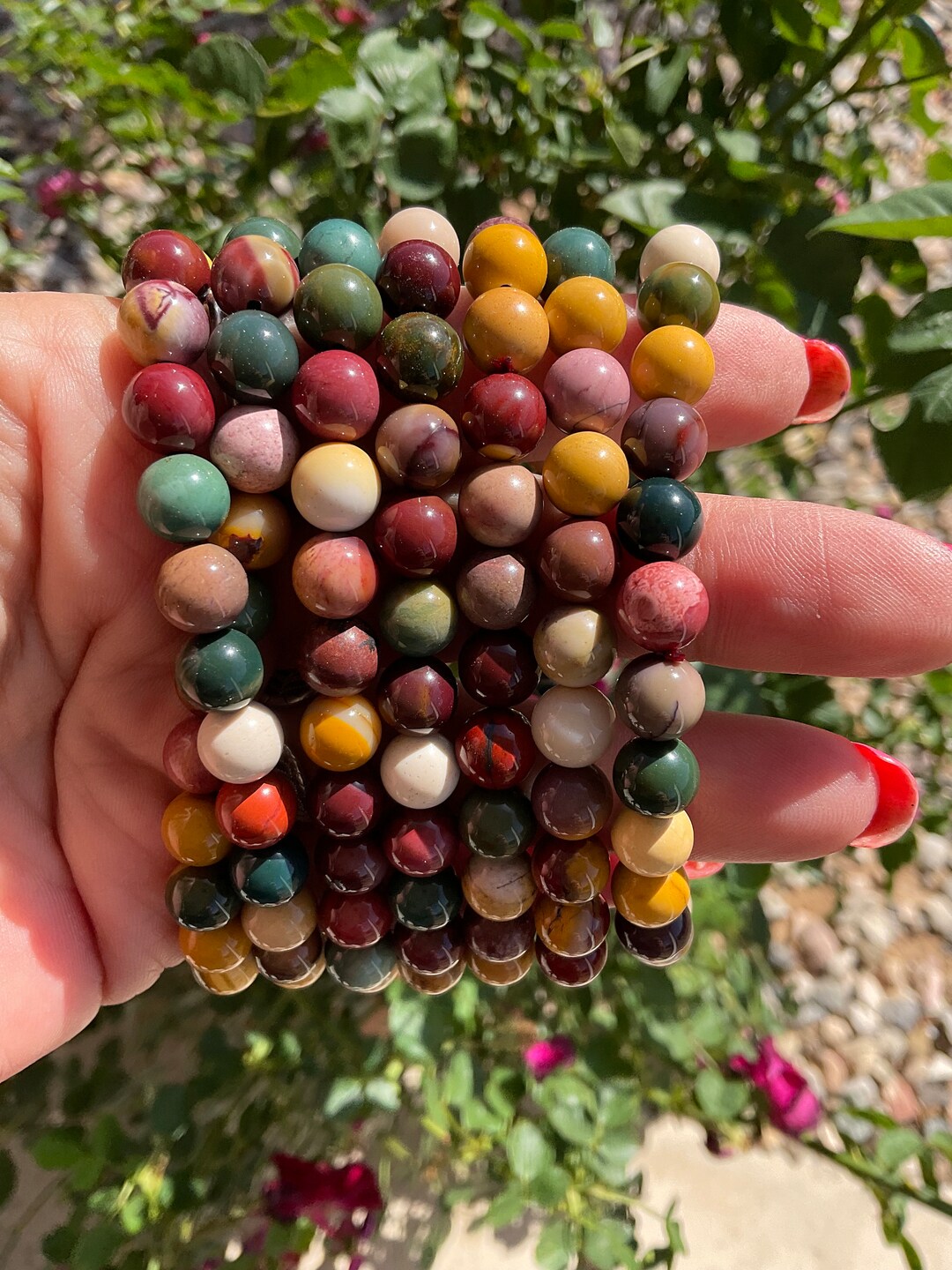 Alashan Agate Crystal Beaded Bracelet/alashan Agate Crystal Jewelry - Etsy