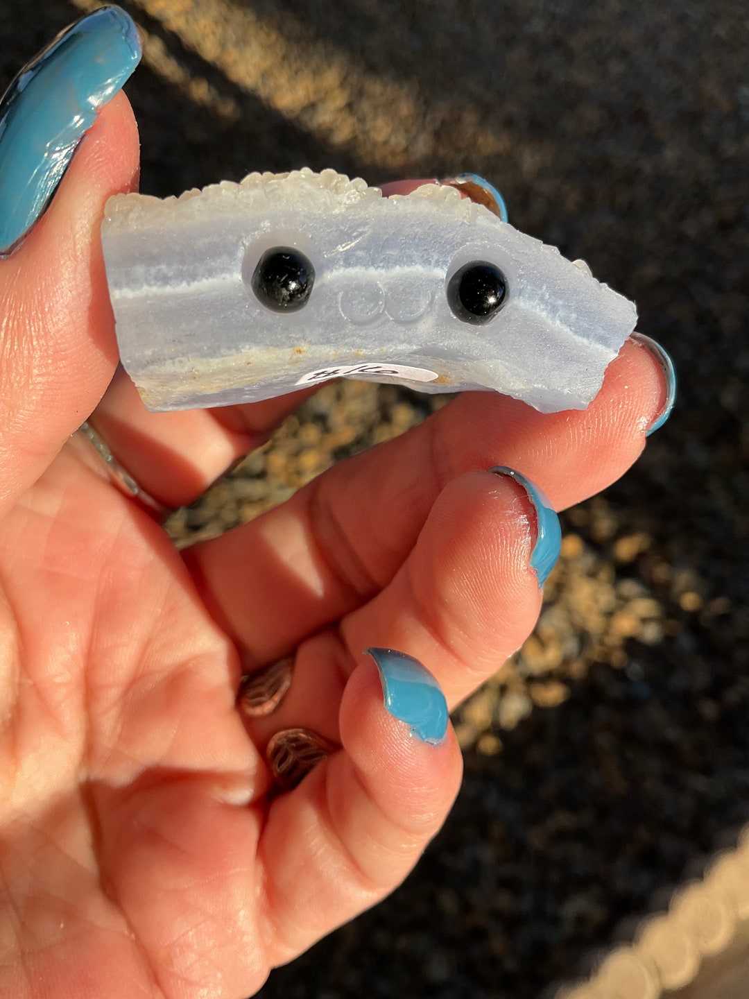 Blue Lace Agate Crystal Pet Rock Buddy - Etsy