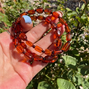 Blood Amber Barrel Shaped Stone Bracelet/blood Amber Stone Jewelry - Etsy