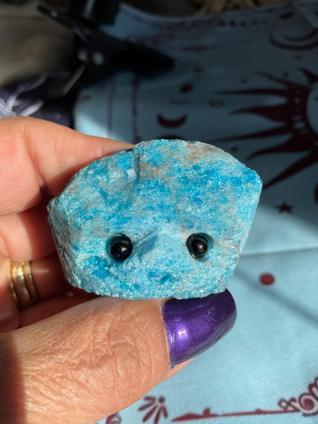 Blue Apatite Crystal Pet Rock Buddy: Home Office Decor - Etsy