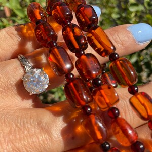 Blood Amber Barrel Shaped Stone Bracelet/blood Amber Stone Jewelry - Etsy