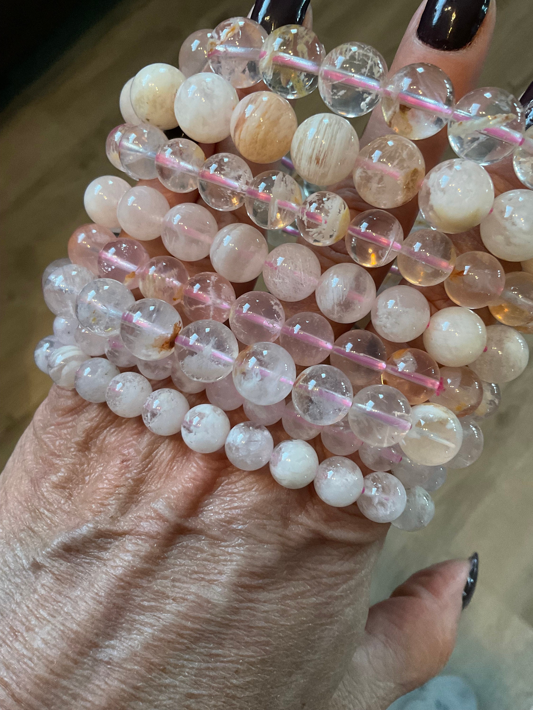 Snowflake Phantom Garden Quartz Crystal Bracelet/crystal Jewelry Gift ...