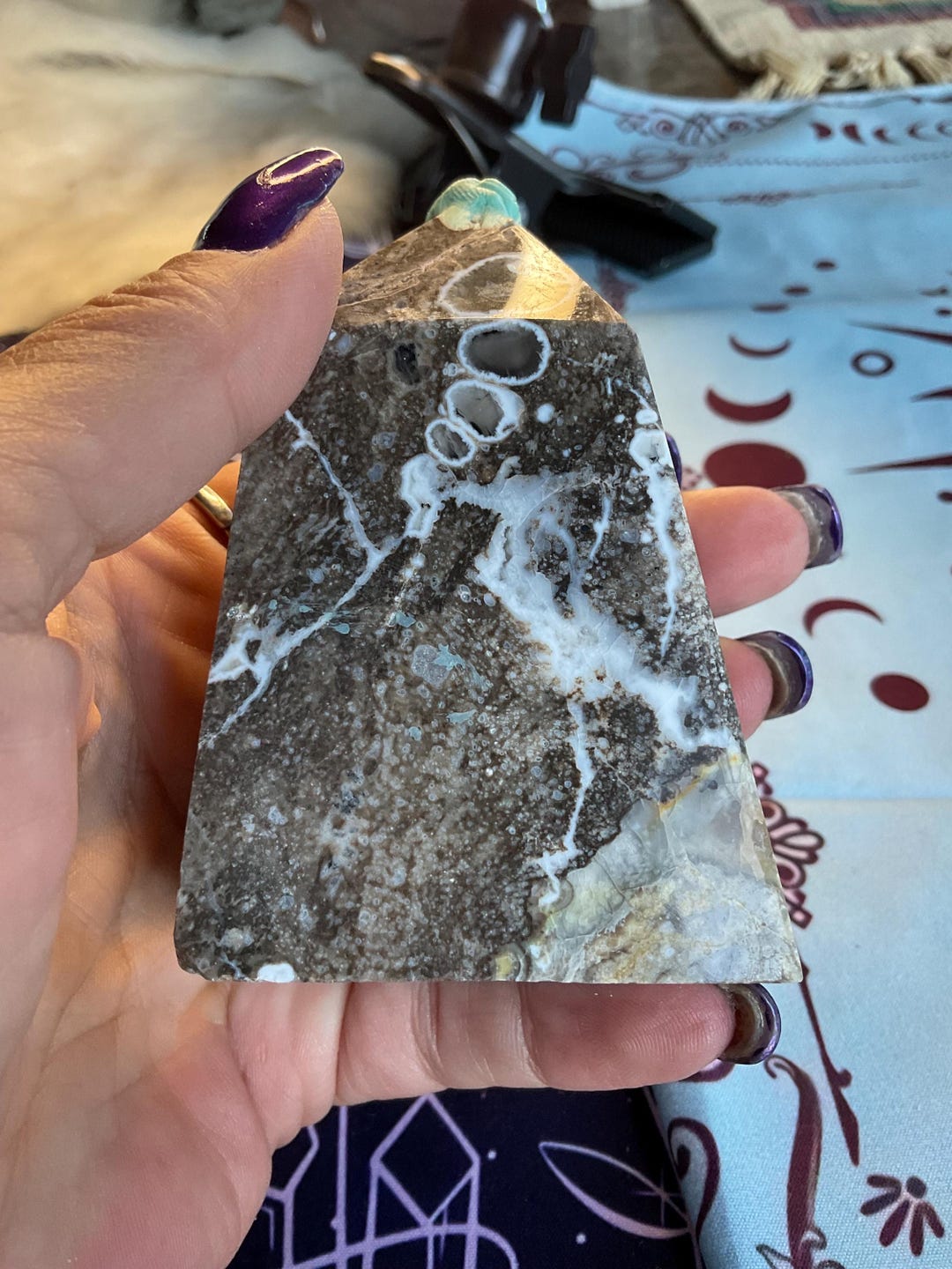 Volcano Agate Tower/uv Reactive Valcano Point/volcano Agate Home Decor ...