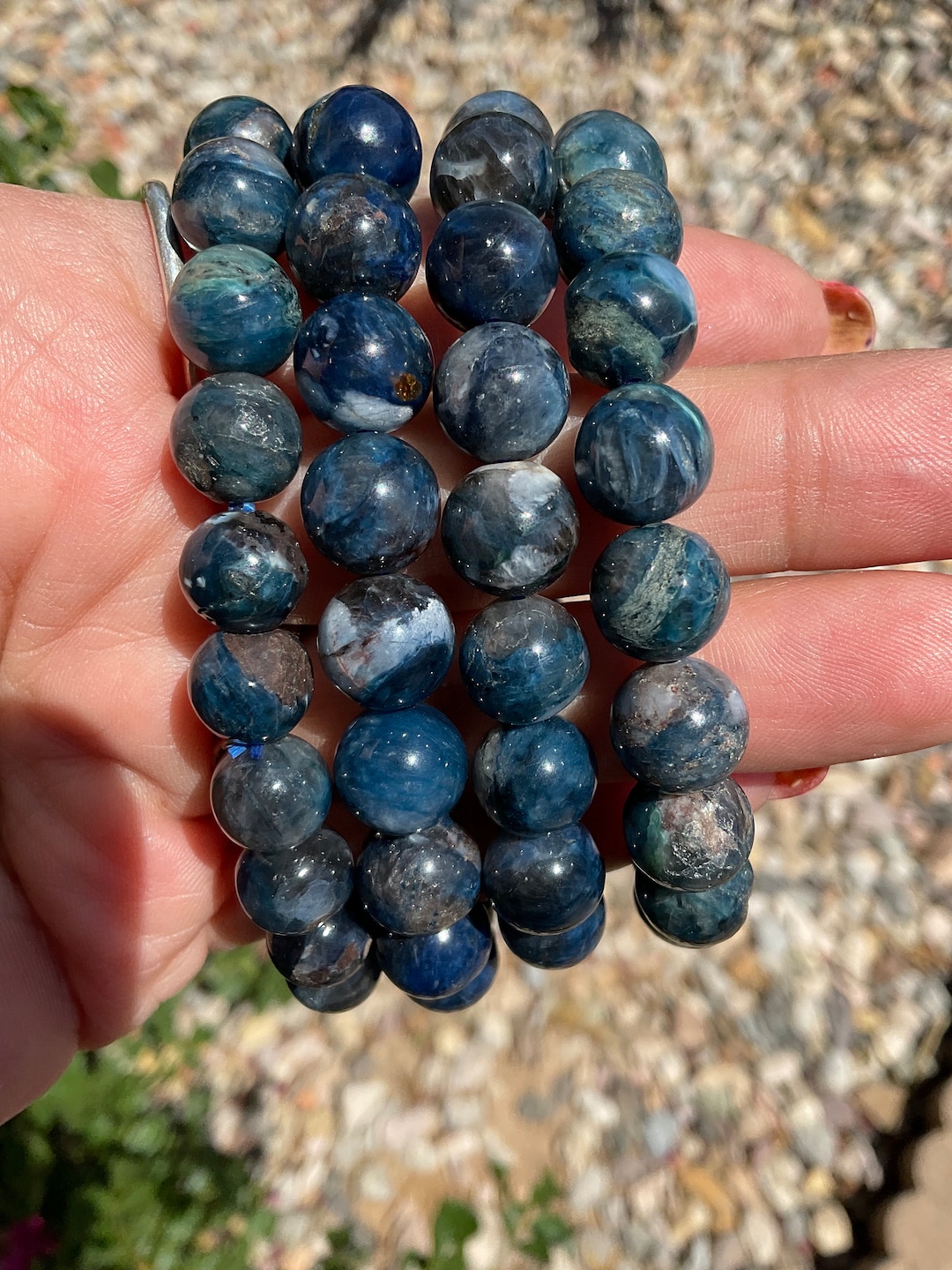 Blue Sugilite Crystal Beaded Bracelet/blue Sugilite Crystal Jewelry - Etsy