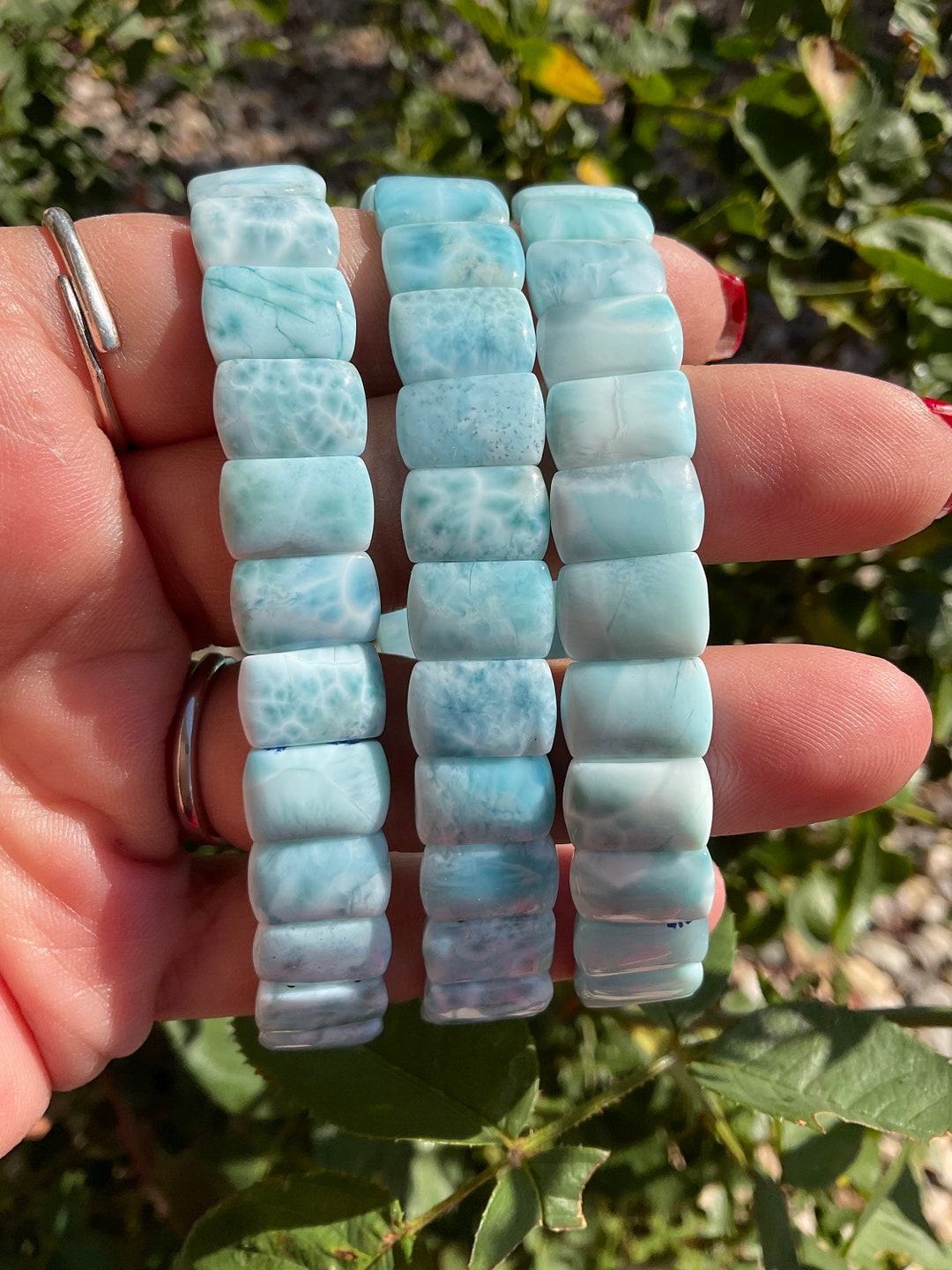 Larimar Square Shaped Crystal Bracelet/larimar Crystal Jewelry - Etsy