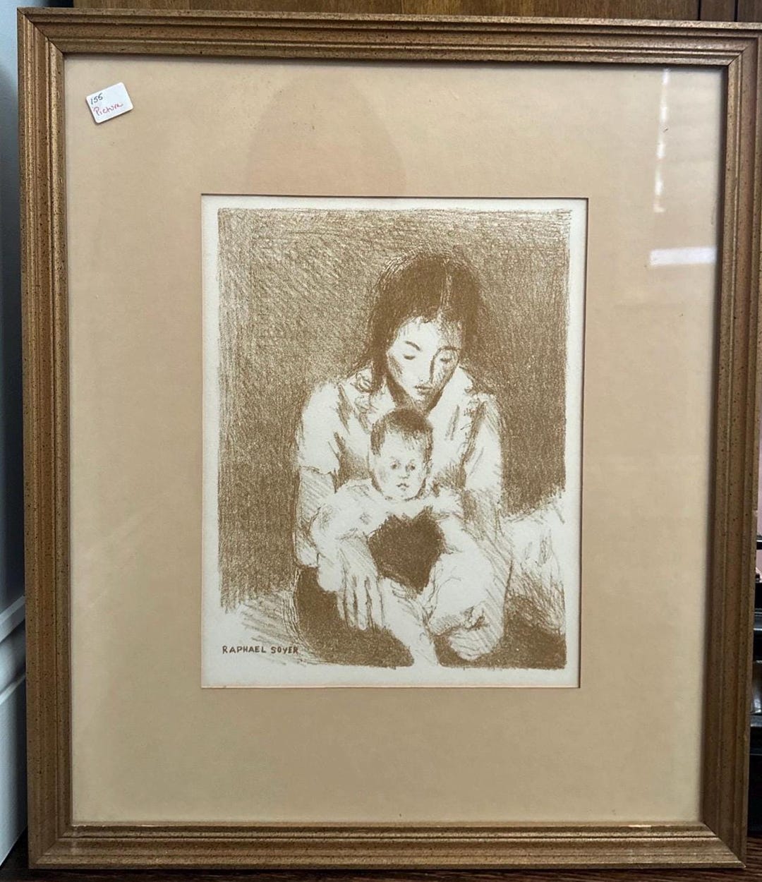 Vintage Raphael Soyer Lithograph "mother and Child" APF Frame ...
