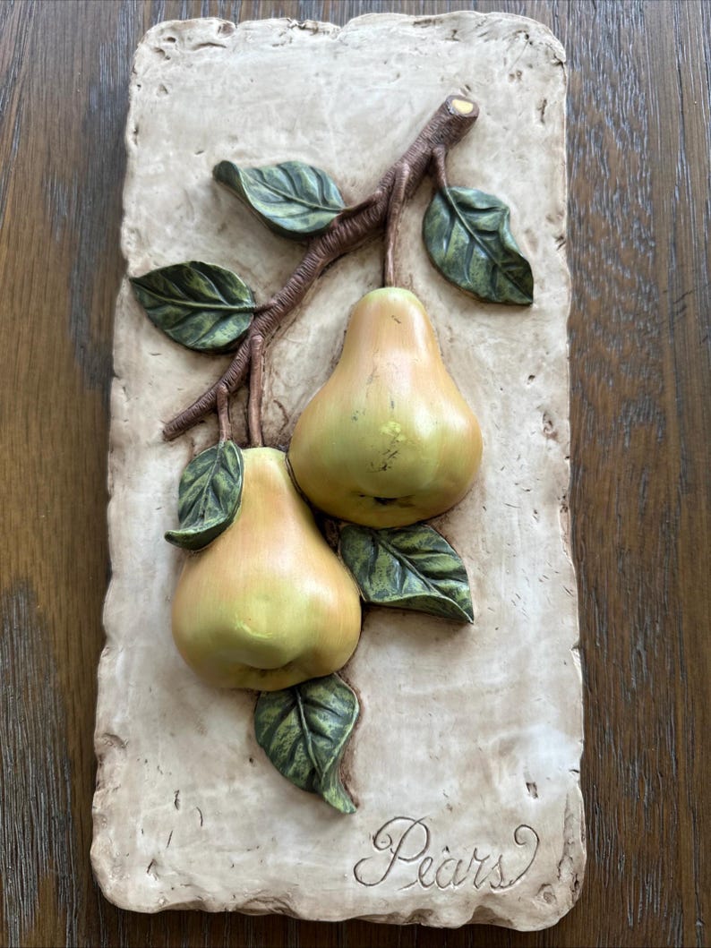 3D Fruit Wall Plaque, Pears on Vine Resin Art, 5" X 10” - Etsy