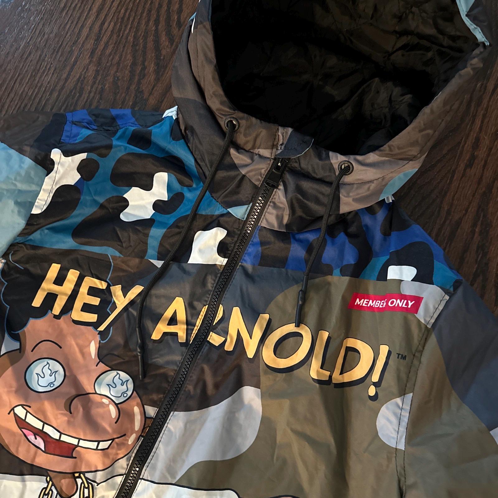 Members Only X Hey Arnold Nickelodeon Puffer Jacket Coat All Over Print ...