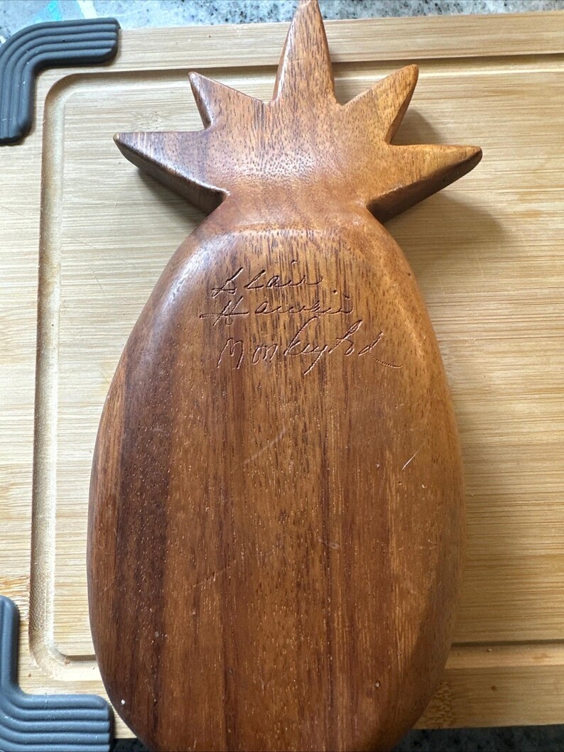 Vintage 1950's Monkey Pod Wood Pineapple Serving Bowl Tray Wood 11.5” - Etsy