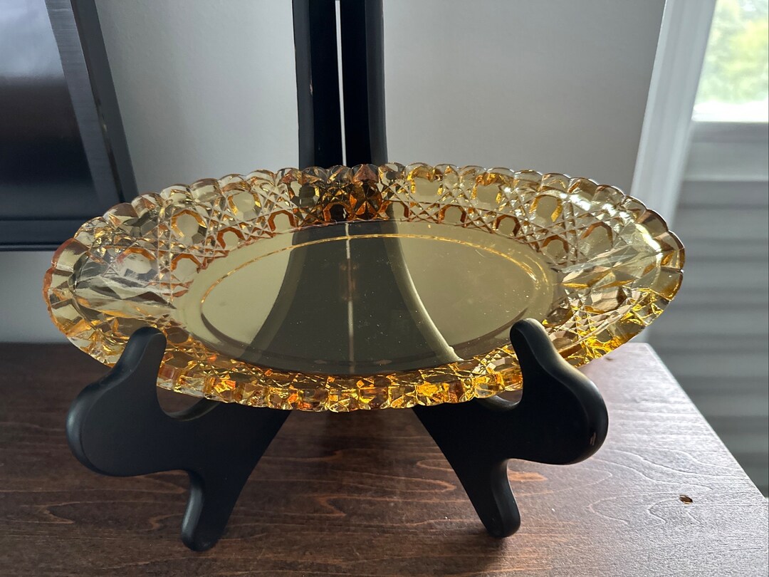 Antique Early American Pressed Glass Amber Bowl - Etsy