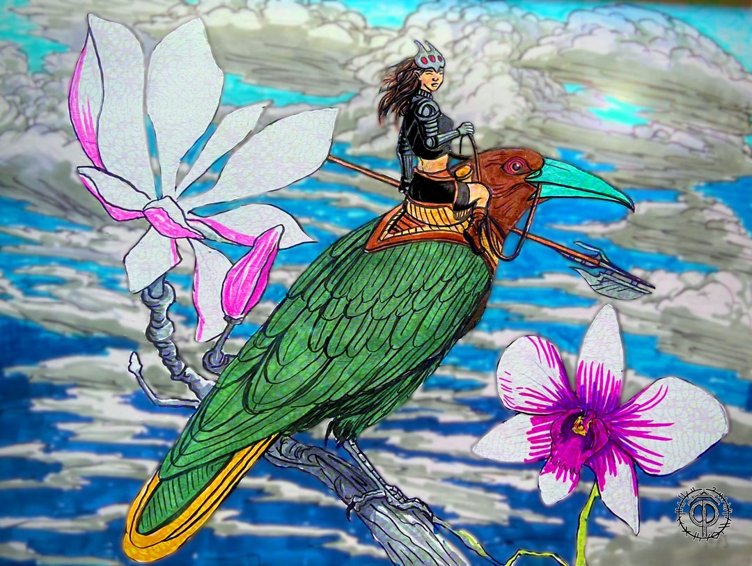 Bird Rider 8.5"x11" Limited Edition Original Art Print - Etsy