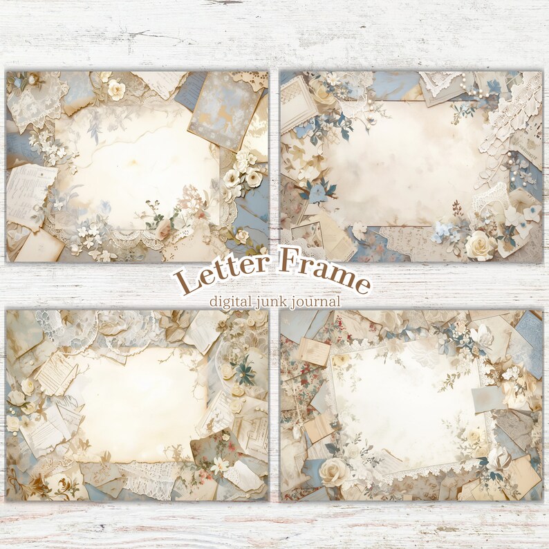 Printable Antique Pages, Shabby, Letter Frame Junk Journal,tattered ...