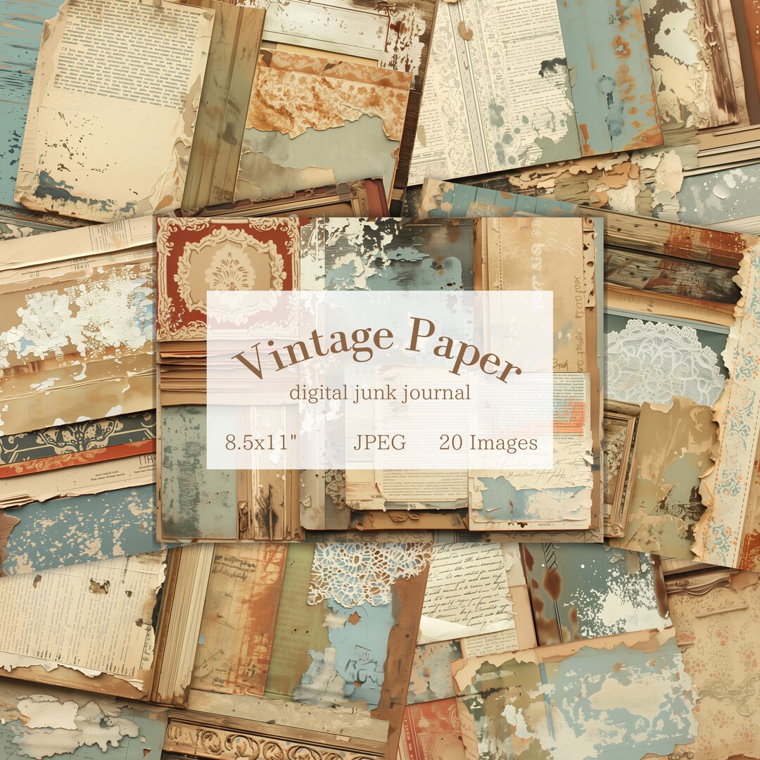 Printable Antique Pages, Shabby Chic, Vintage Paper Junk Journal, Old ...