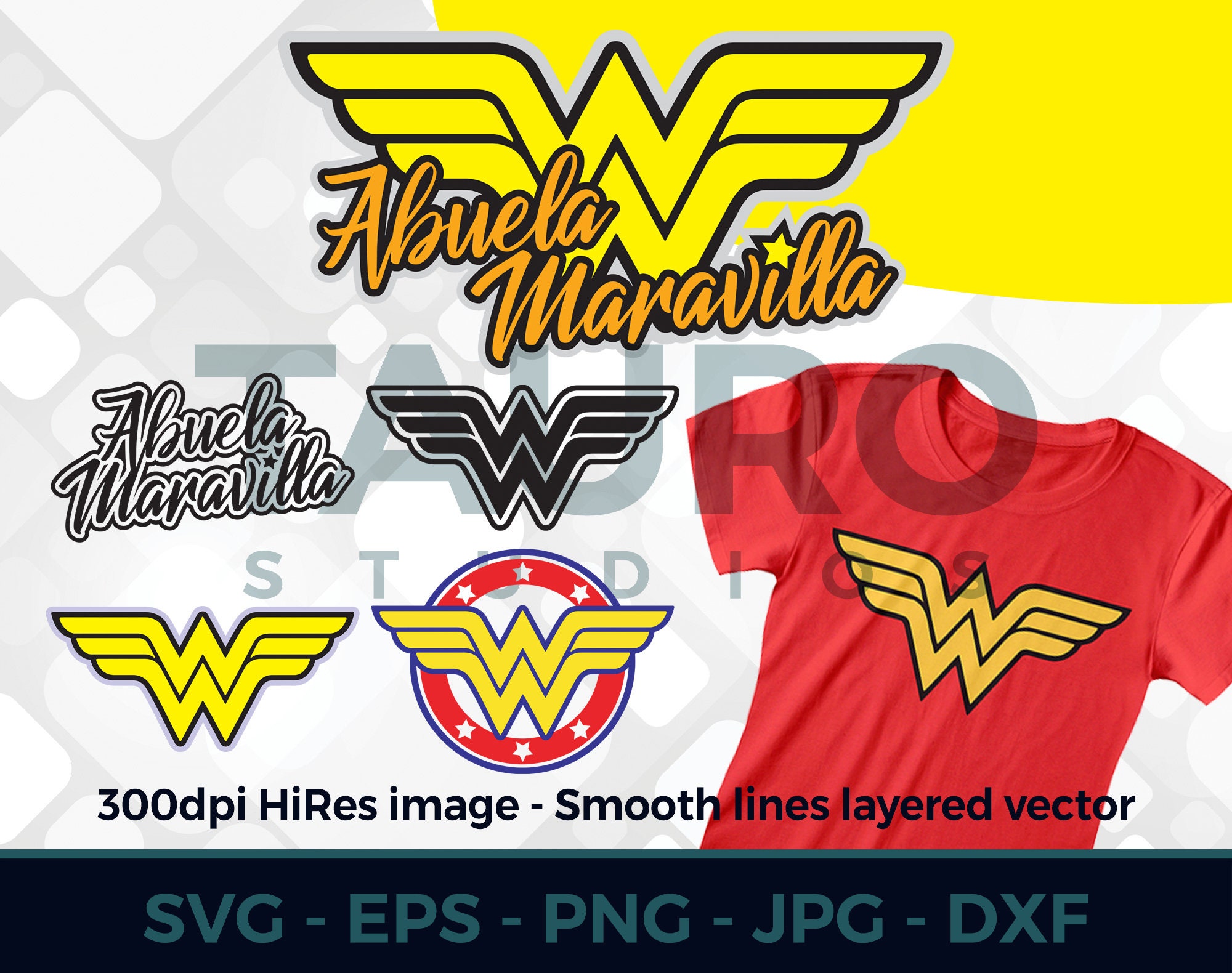 Wonder Woman, Abuela Maravilla, svg, clipart files for cricut ...