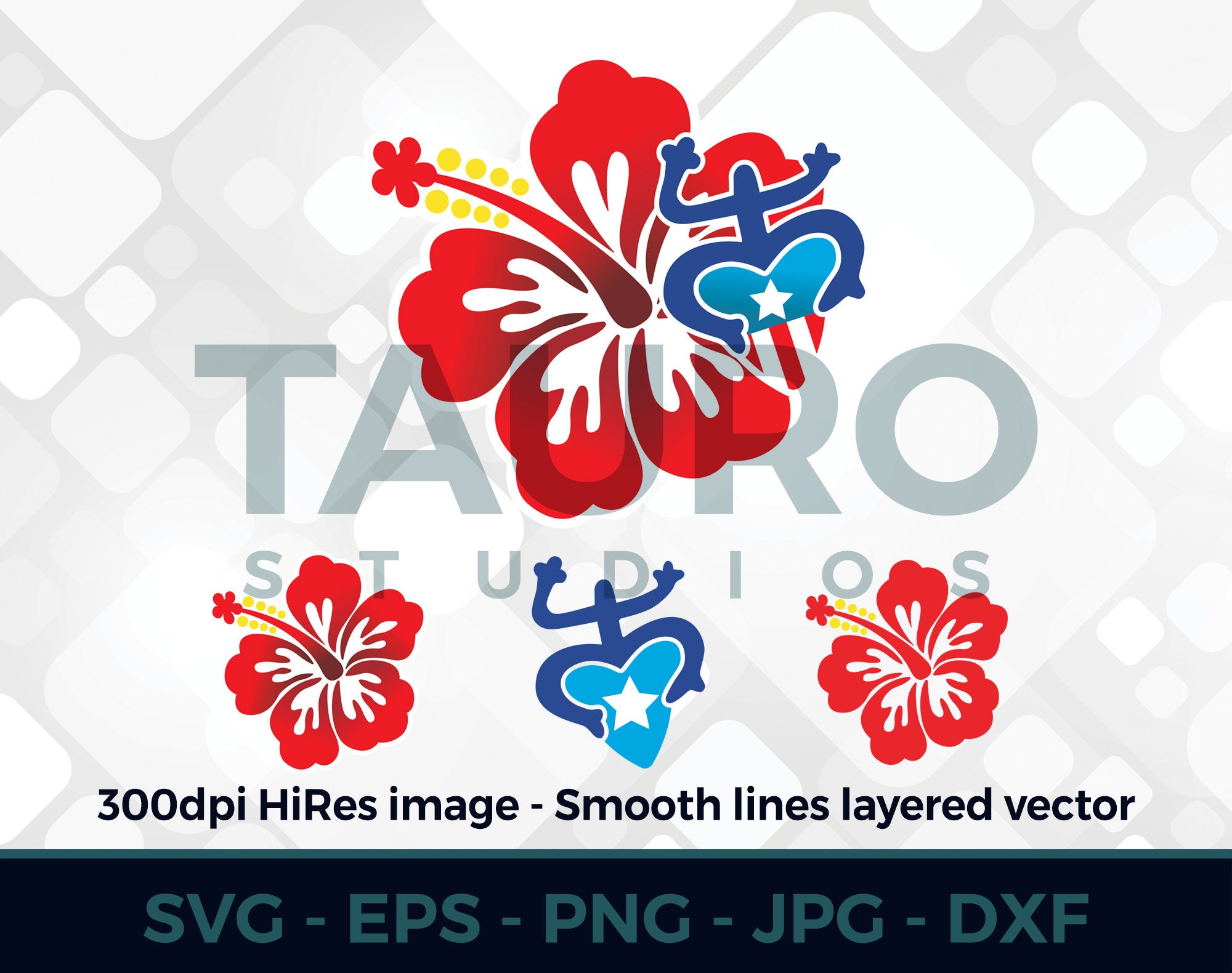 Flor de Maga y Coqui (Taino) SVG, PNG ready to print or cut on Cricut ...