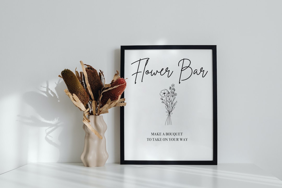 Flower Bar Sign, Wedding Shower, Shower Sign, Wedding, Bouquet - Etsy