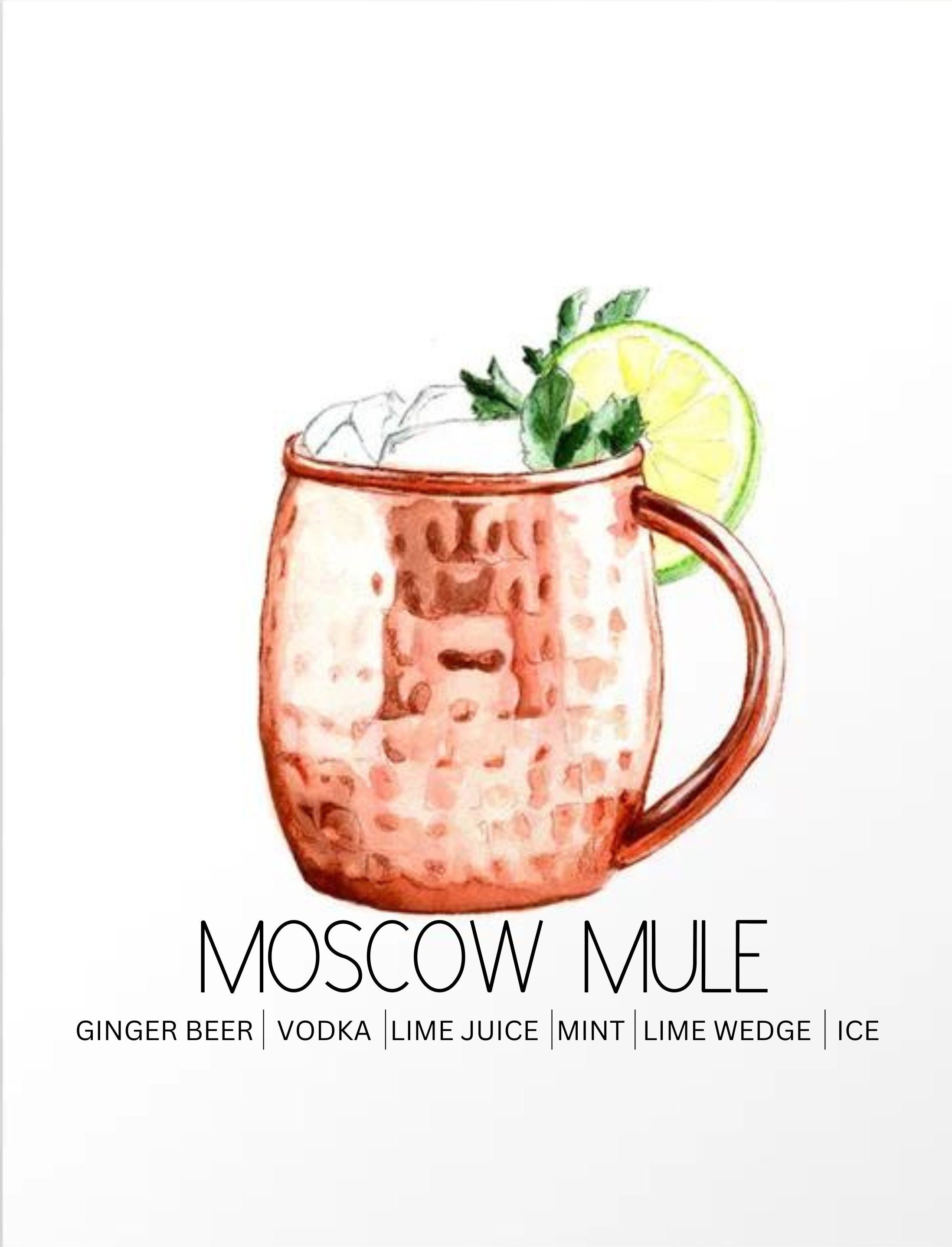 Moscow Mule Ingredients Print, Digital Download - Etsy
