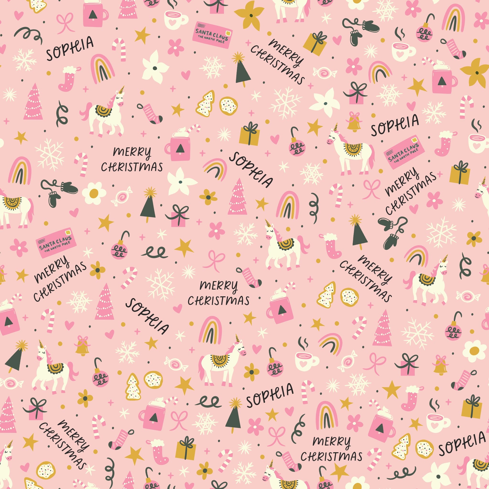 Custom Name Personalized Wrapping Paper Customizable Holiday - Etsy