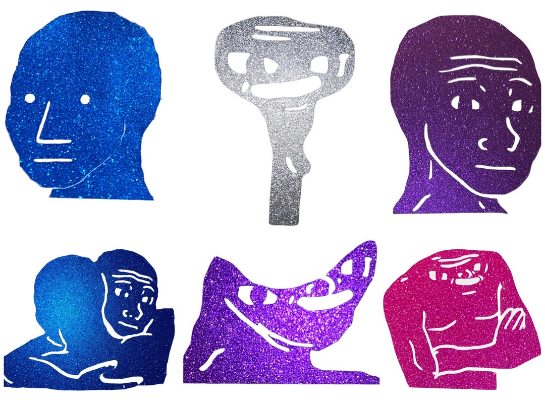 Glitter Wojak Meme Stickers - Etsy