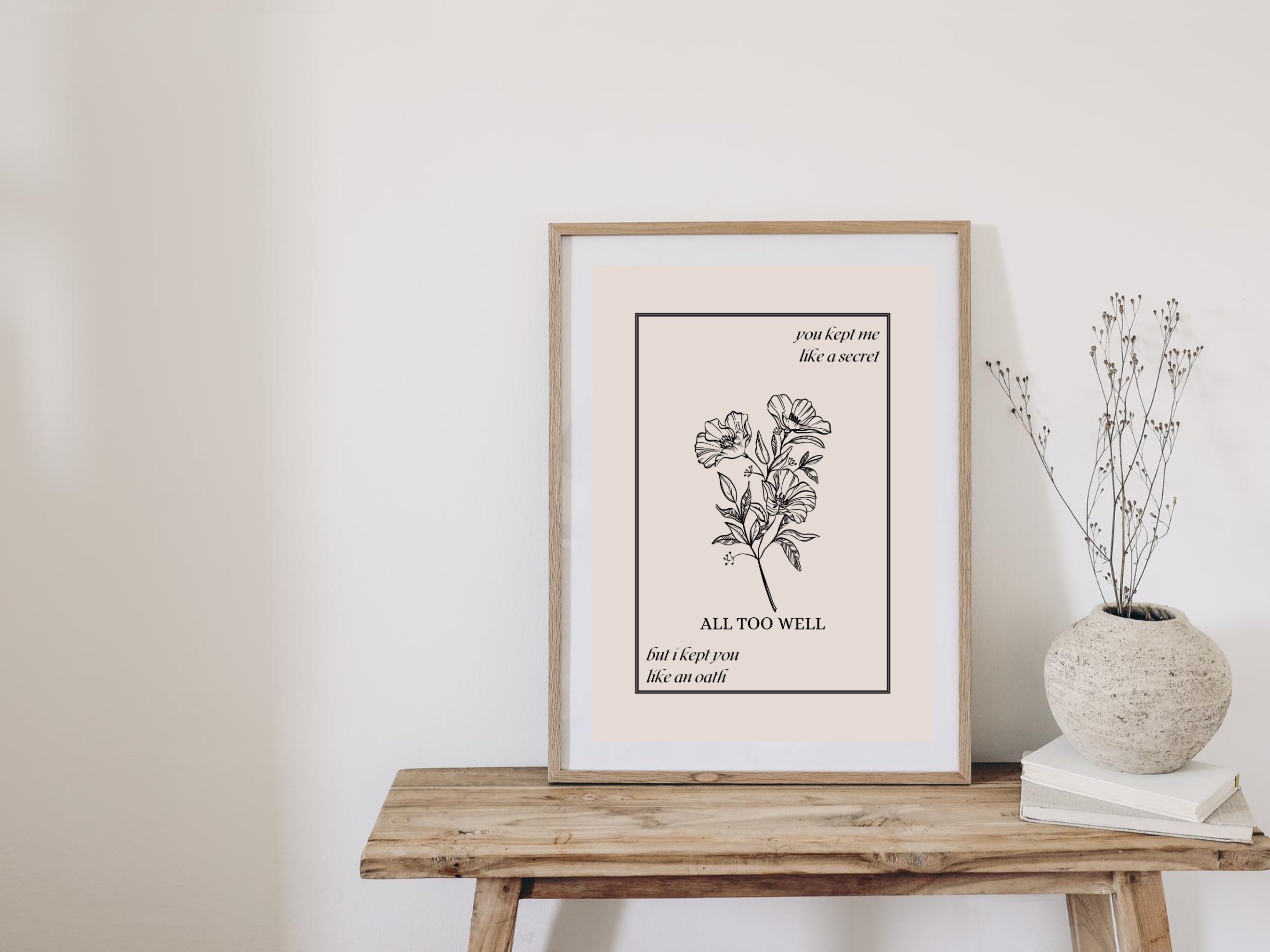 Taylor Swift Wall Art, Aesthetic Digital Print, Boho Printable, All Too ...