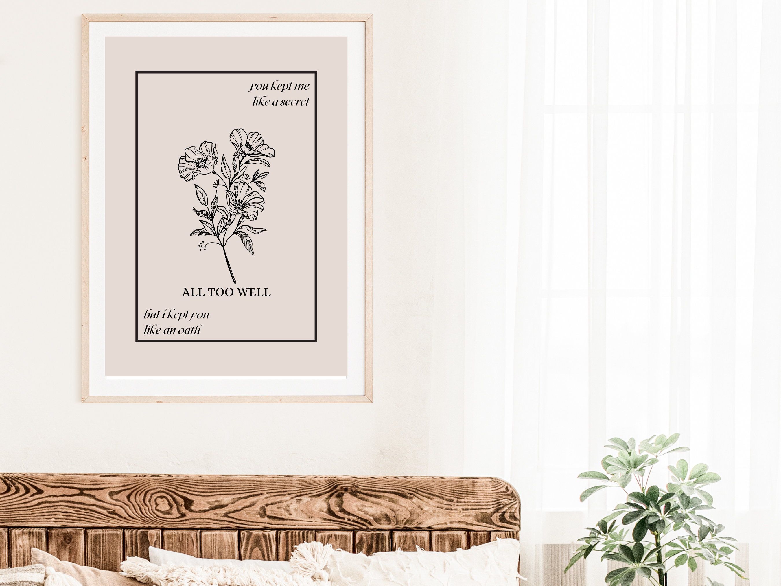 Taylor Swift Wall Art, Aesthetic Digital Print, Boho Printable, All Too ...