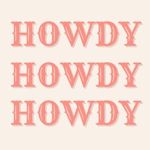 Howdy Digital Wall Art, Cowgirl Digital Print, Cowgirl Printable ...