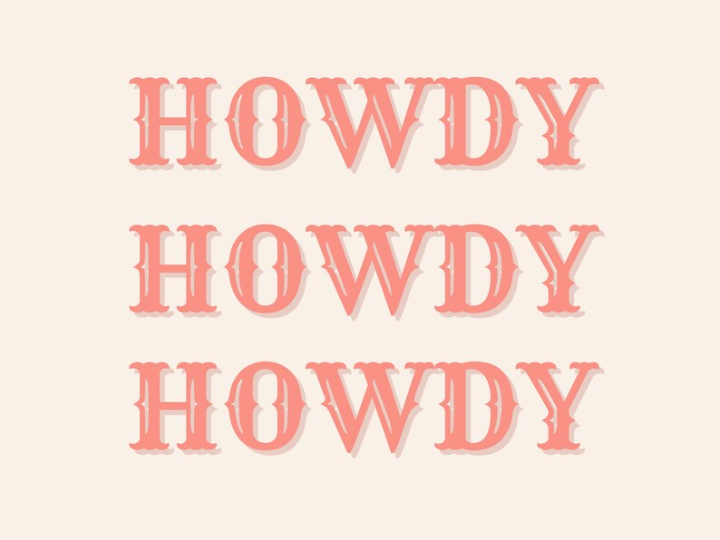 Howdy Digital Wall Art, Cowgirl Digital Print, Cowgirl Printable ...