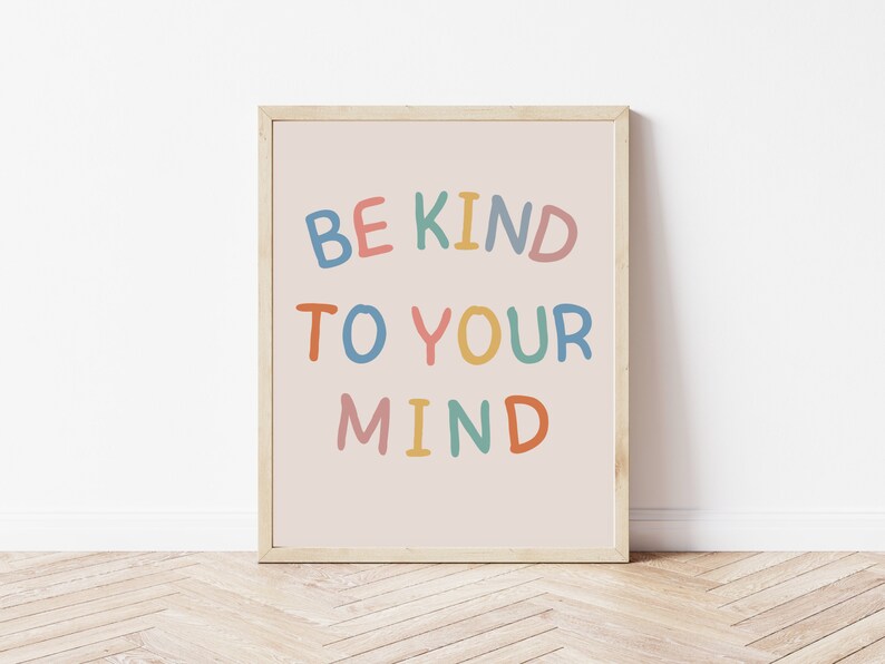 Be Kind to Your Mind Poster | Mental Health Art | Therapy Office Decor ...