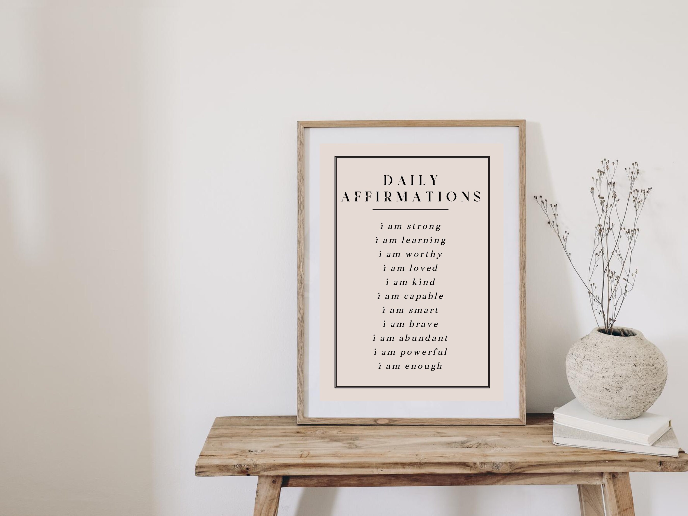 Positive Affirmations Poster Mental Health Art Therapy Office Decor ...