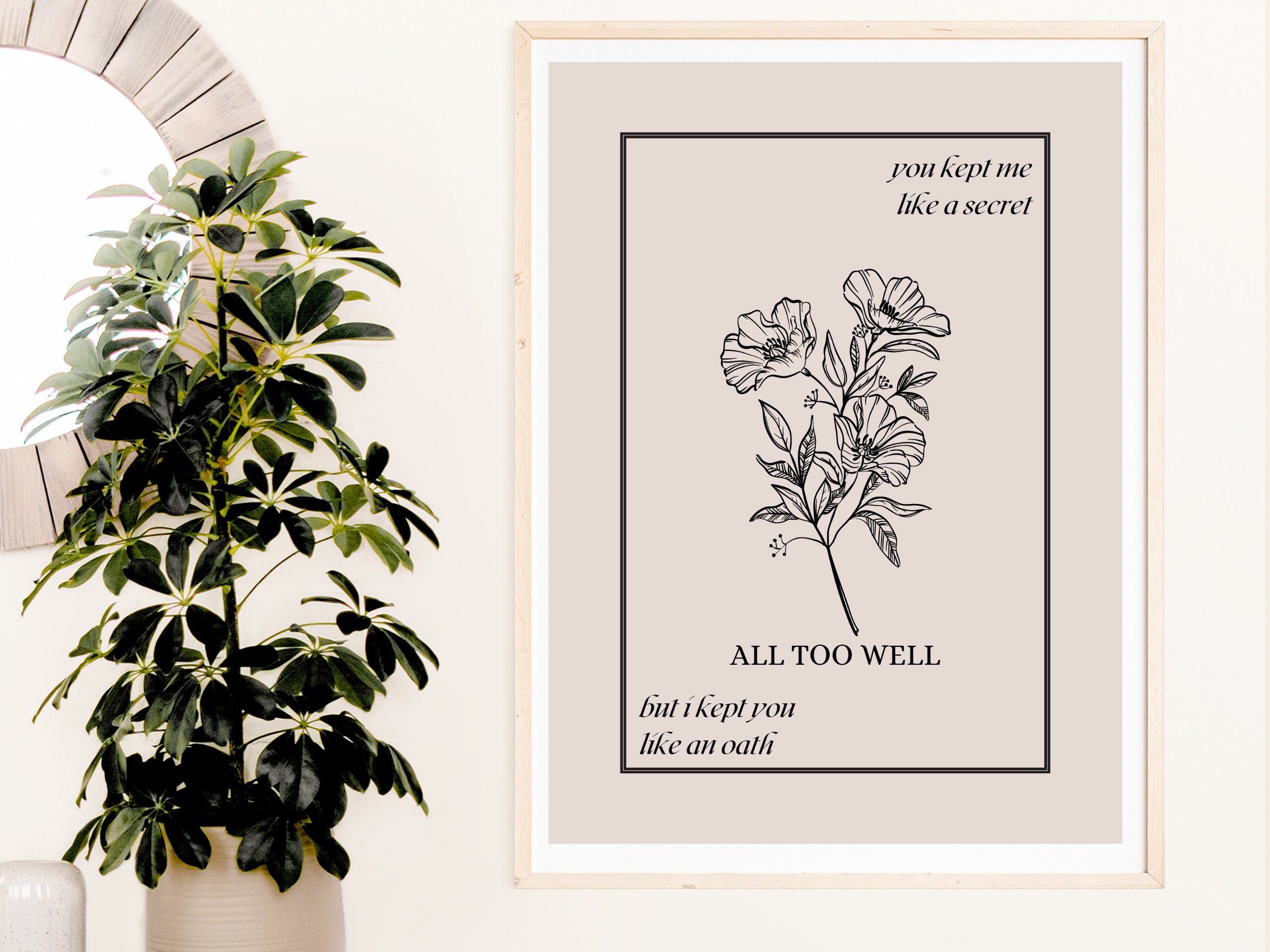 Taylor Swift Wall Art, Aesthetic Digital Print, Boho Printable, All Too ...