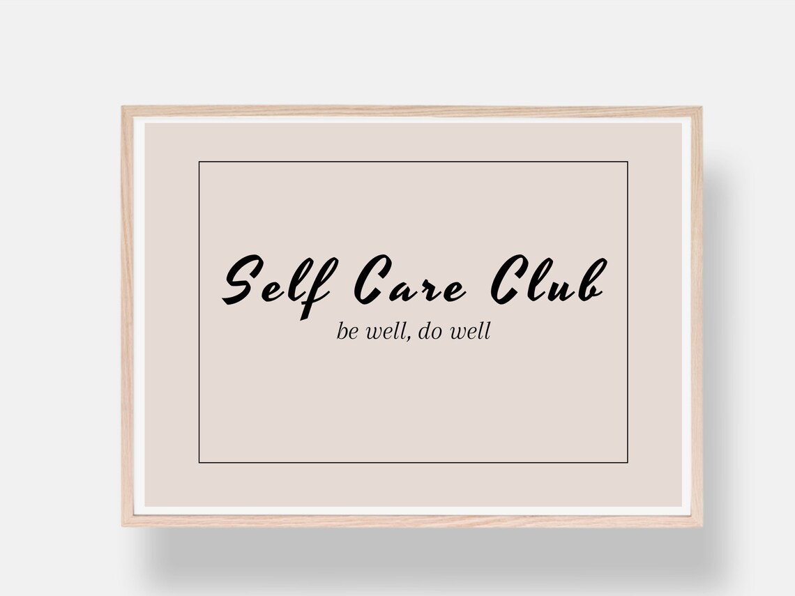 Self Care Club Poster | Mental Health Art | Therapy Office Decor ...